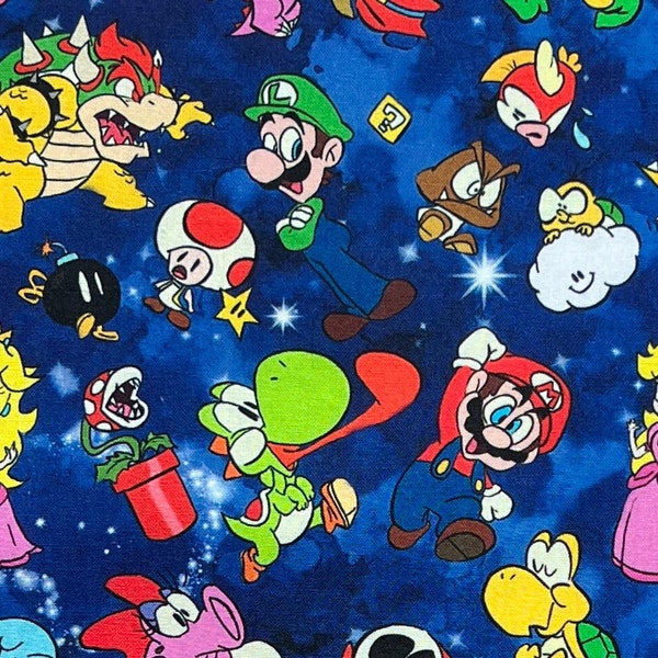 Super Mario Fabric by the Yard - Etsy