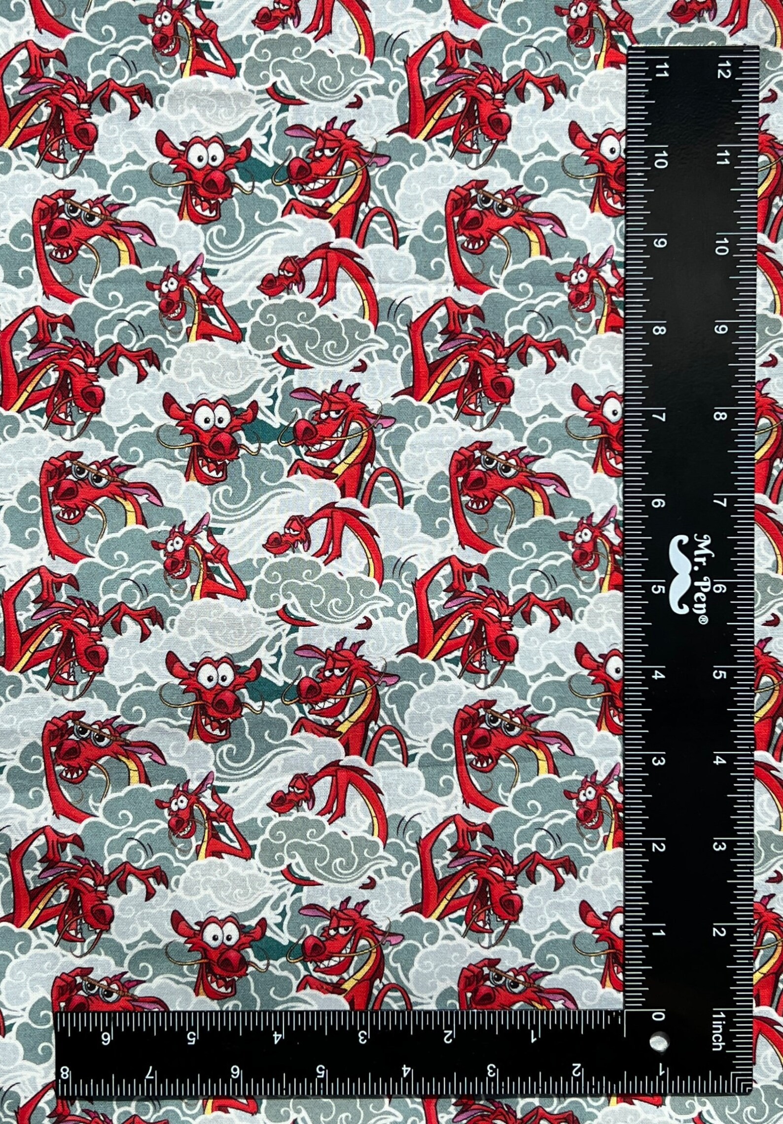 Mulan Mushu the Red Dragon Remnants | 100% Cotton Fabric - Etsy
