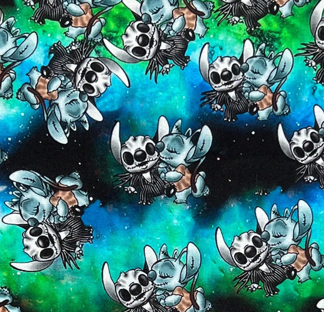Stitch and Angel as Jack Skellington and Sally Remnants | 100% Cotton ...