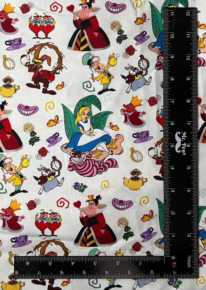 Alice in Wonderland Remnants | 100% Cotton Fabric - Etsy