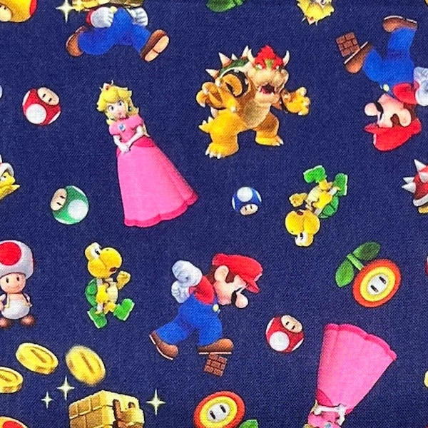 Super Mario Fabric by the Yard - Etsy
