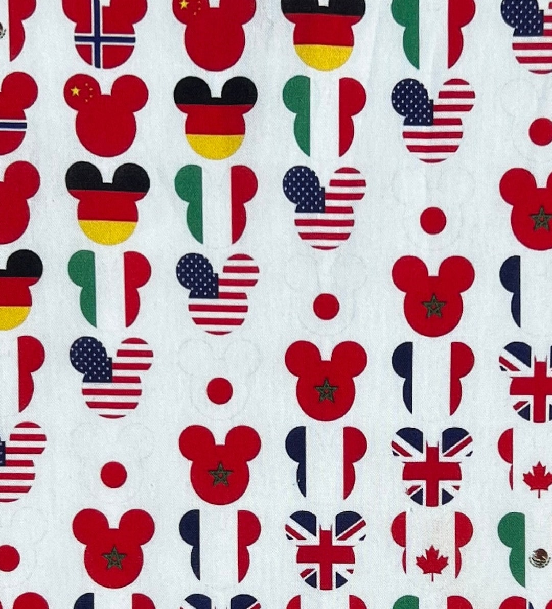 Epcot Mickey Head Icon Flag Remnants | 100% Cotton Fabric - Etsy