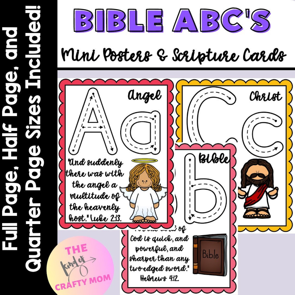 Bible ABC Christian Alphabet Poster Printable Scripture - Etsy
