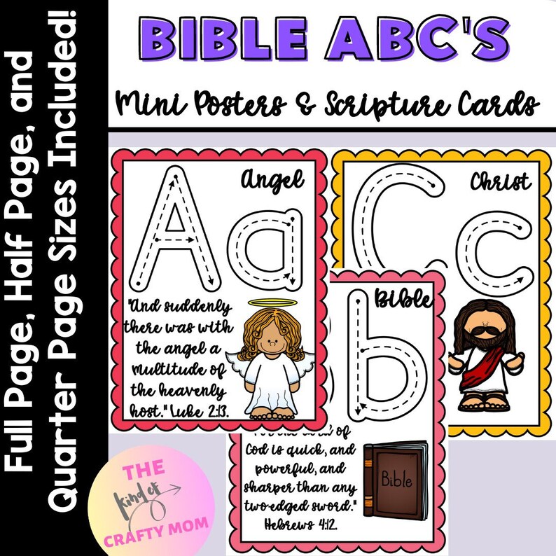 Bible ABC Christian Alphabet Poster Printable Scripture - Etsy