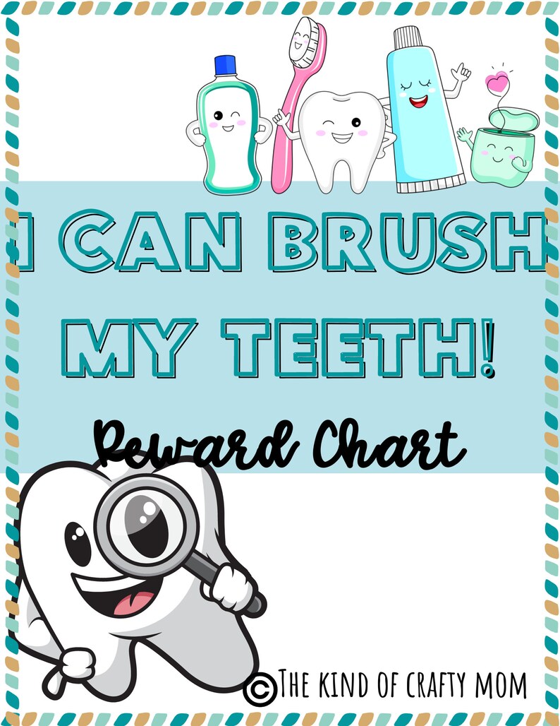 Tooth Brushing Chart Reward Chart for Kids Sticker Chart for - Etsy