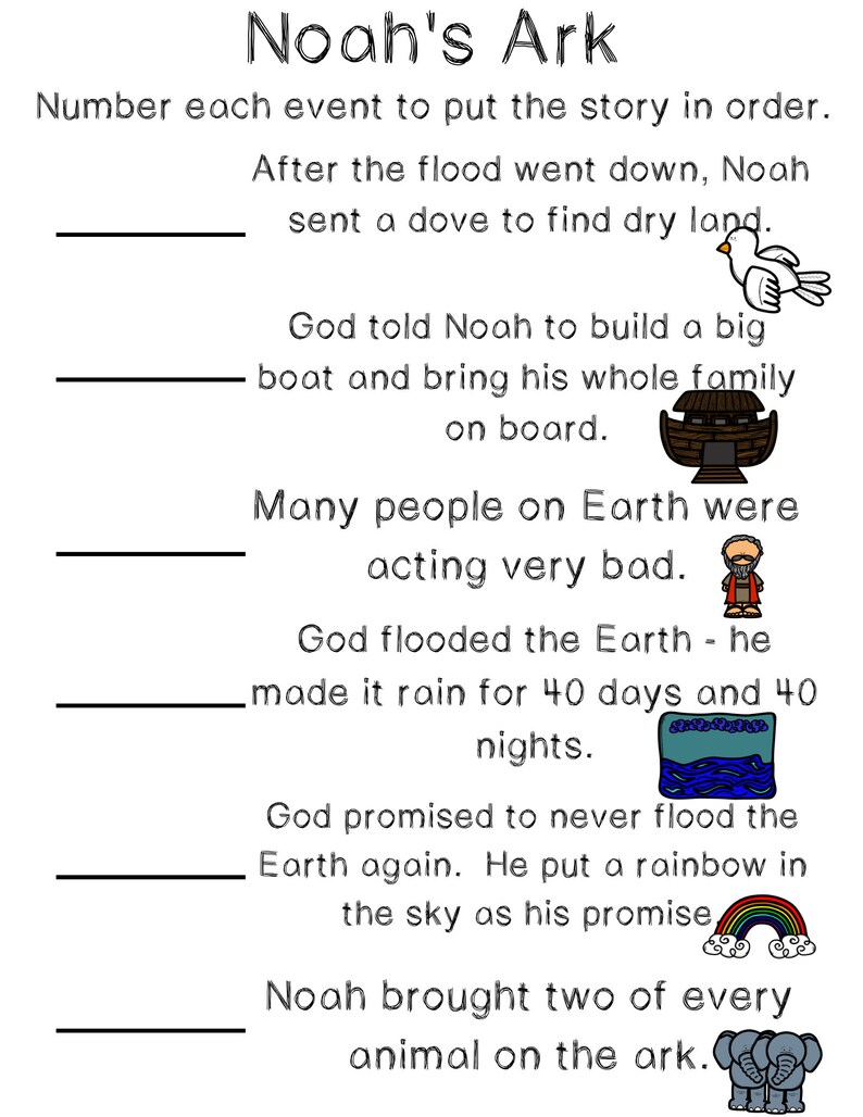 Noah's Ark Preschool Bible Lessons Sunday School Craft - Etsy
