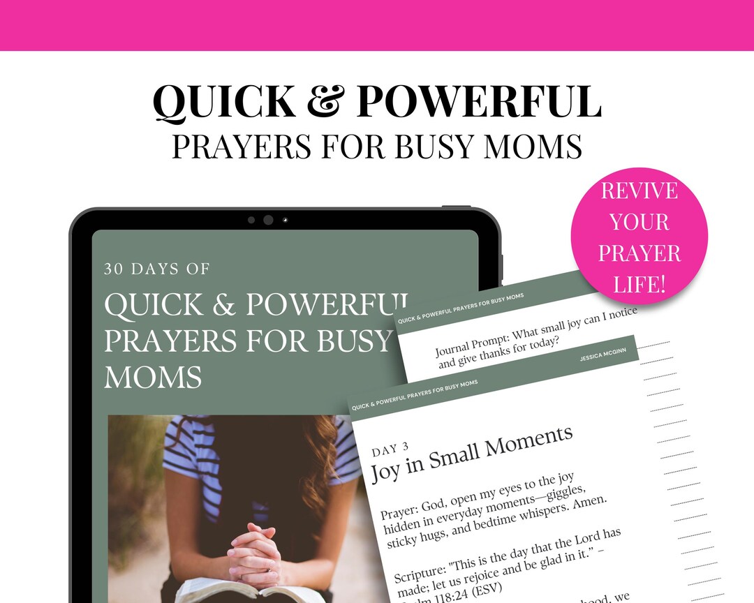 Prayer Journal for Moms, Printable Christian Devotional & Bible Study ...