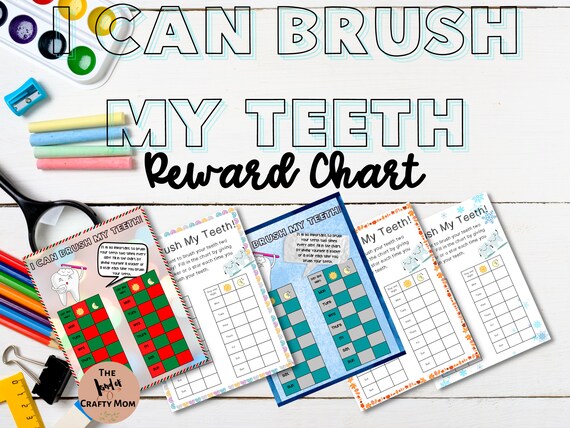 Tooth Brushing Chart Reward Chart for Kids Sticker Chart for - Etsy