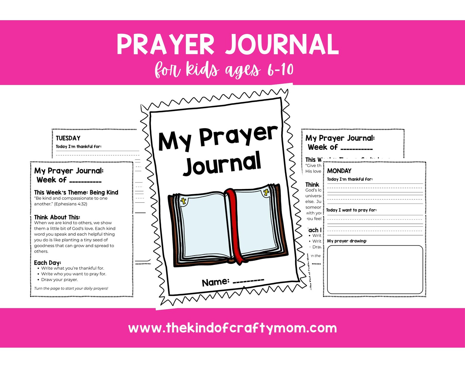 Kids Prayer Journal Printable, Prayer Notebook for Kids, Printable ...