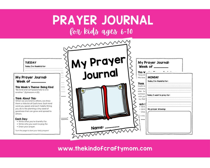 Kids Prayer Journal Printable, Prayer Notebook for Kids, Printable ...