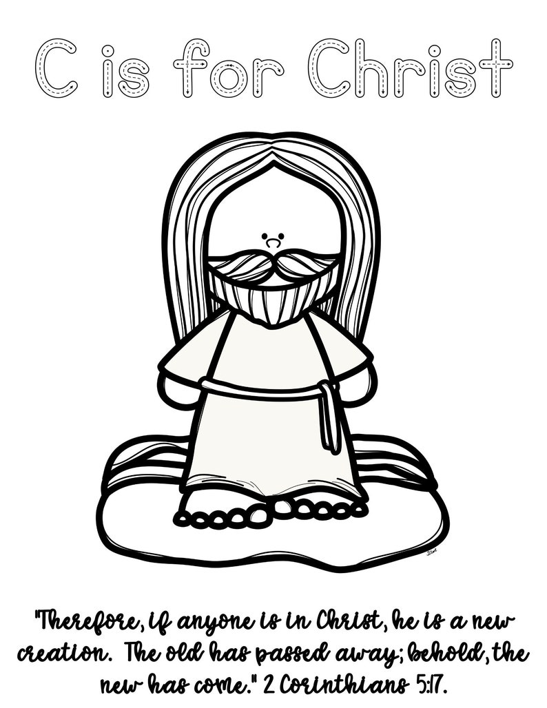 Bible Coloring Pages for Kids, Christian Coloring Book, Sunday School ...