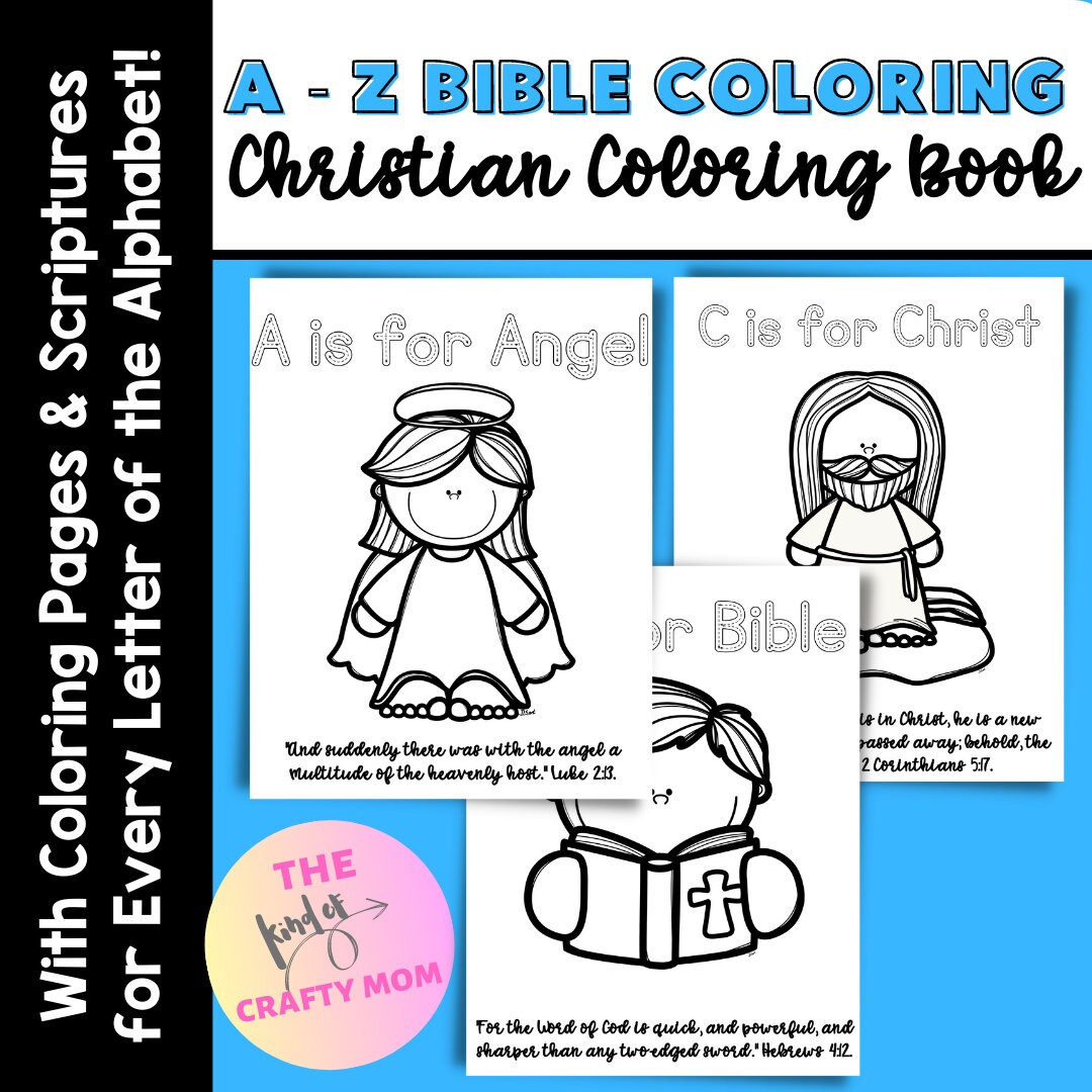 Bible Coloring Pages for Kids, Christian Coloring Book, Sunday School ...