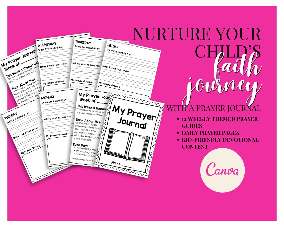 Kids Prayer Journal Printable, Prayer Notebook for Kids, Printable ...
