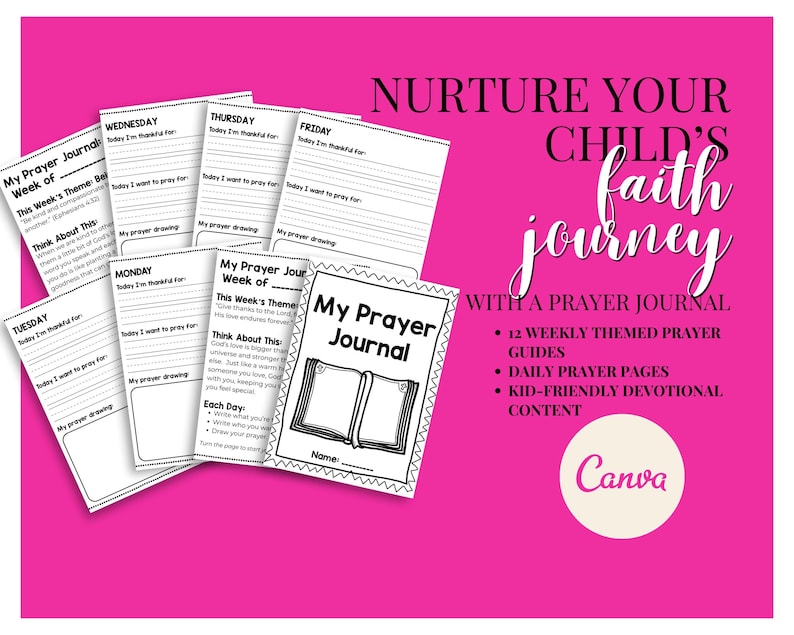 Kids Prayer Journal Printable, Prayer Notebook for Kids, Printable ...