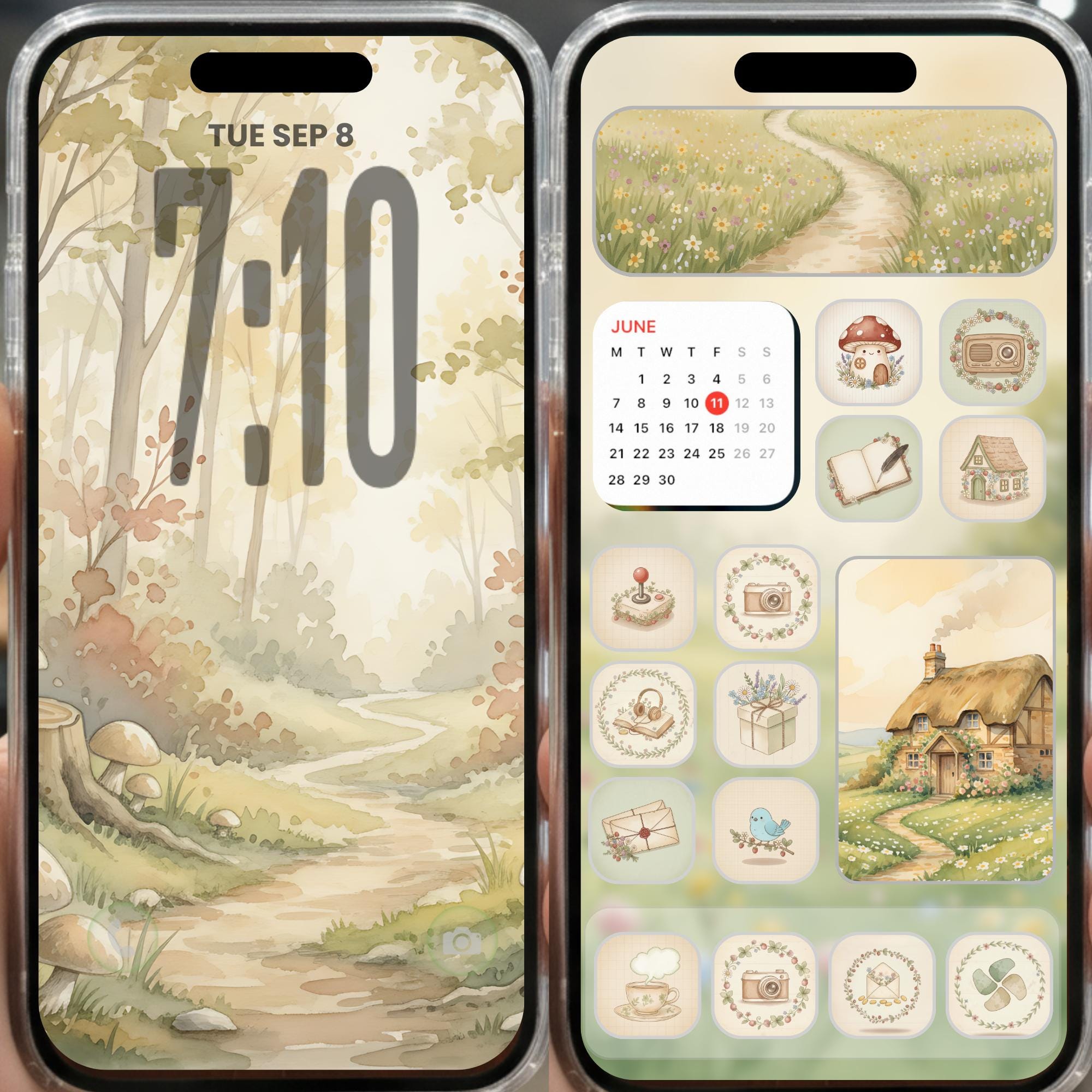 Aesthetic Cottagecore App Icons IOS & Widgets and Wallpapers, Aesthetic ...