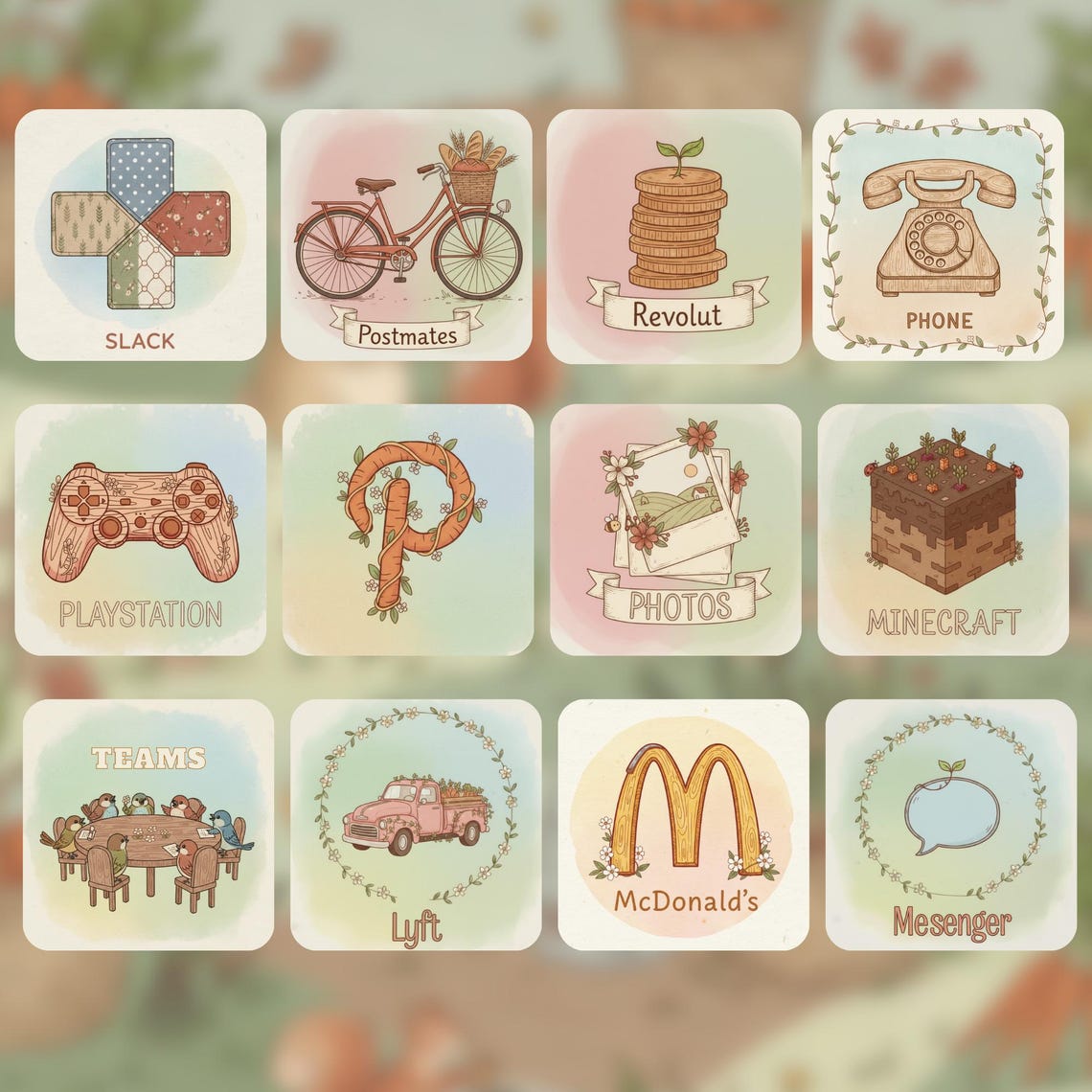 Cozy Handmade Farming App Icons IOS & Widgets and Wallpapers, Desktop ...