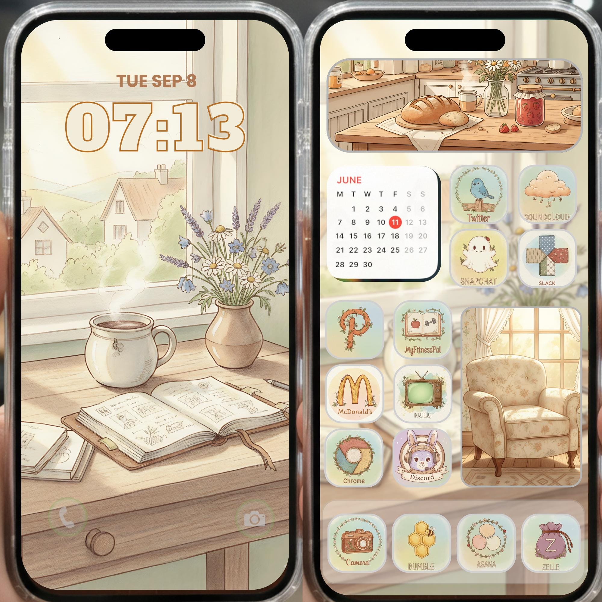 Cozy Handmade Farming App Icons IOS & Widgets and Wallpapers, Desktop ...