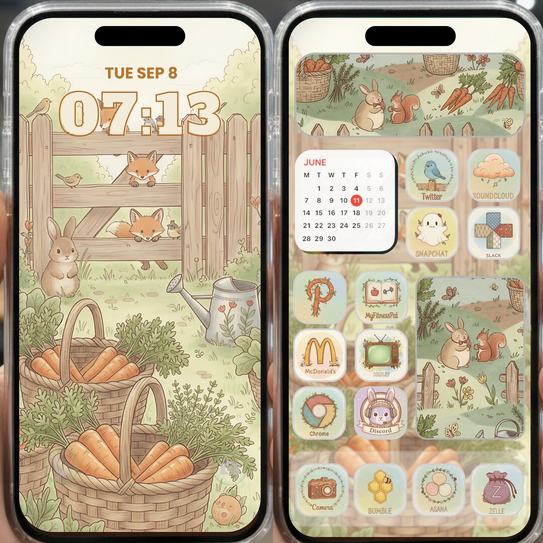 Cozy Handmade Farming App Icons IOS & Widgets and Wallpapers, Desktop ...