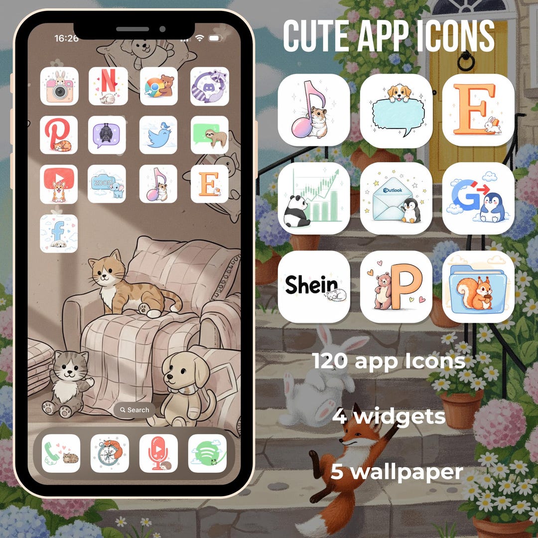 App Icons Set, Cute Cozy Icons Pack, iPhone Theme, Android Phone Theme ...