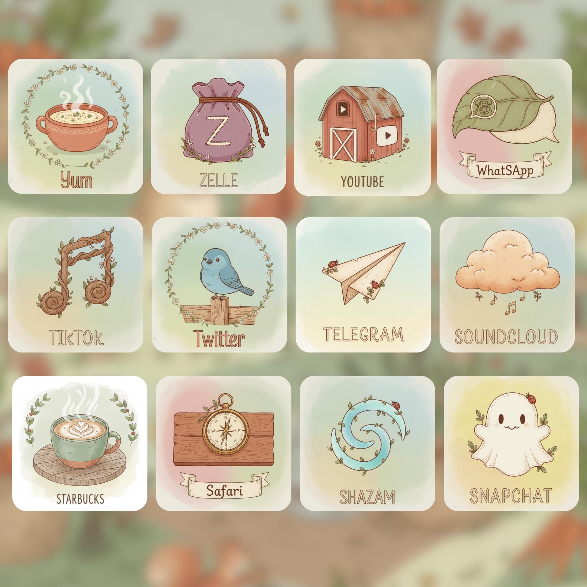 Cozy Handmade Farming App Icons IOS & Widgets and Wallpapers, Desktop ...