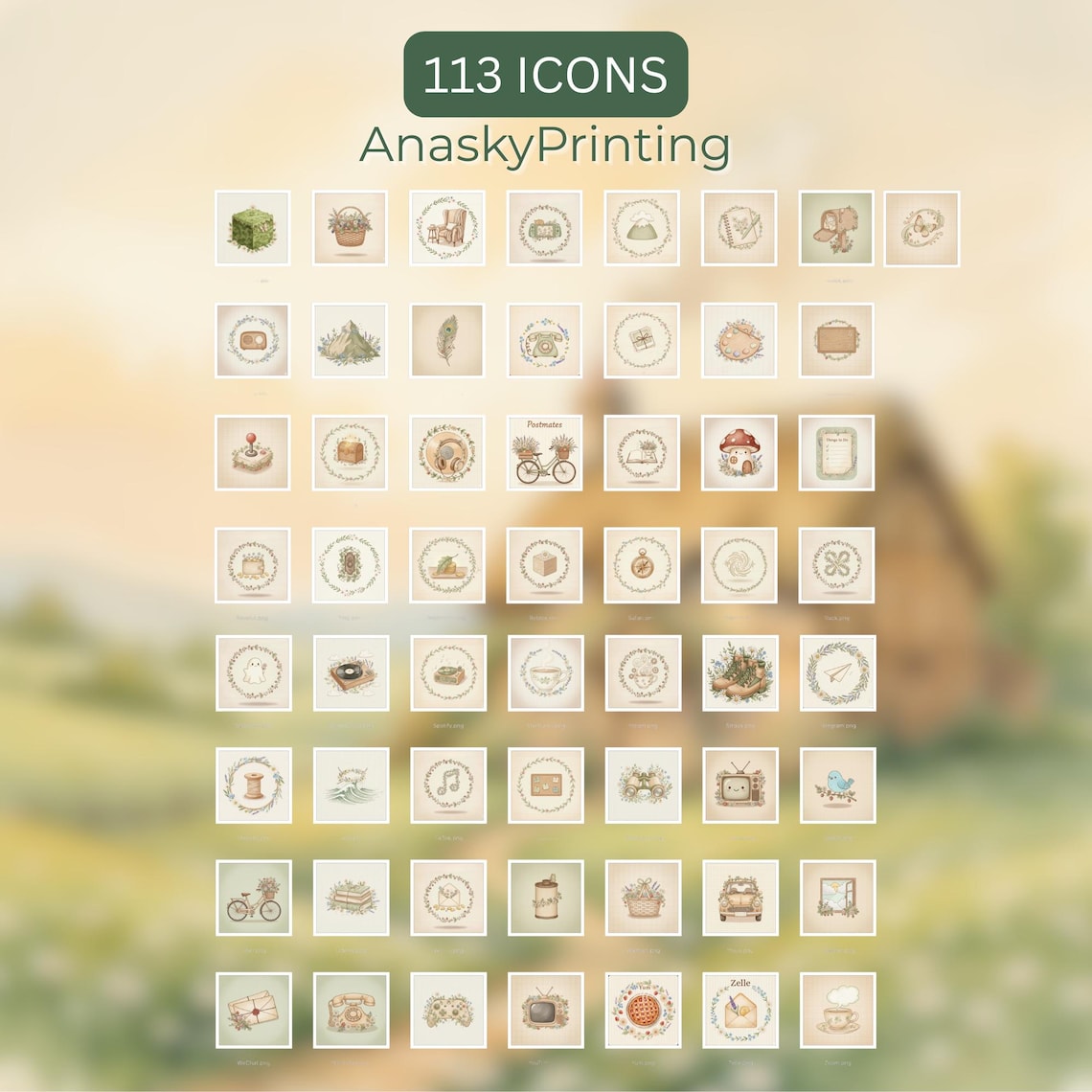 Aesthetic Cottagecore App Icons IOS & Widgets and Wallpapers, Aesthetic ...