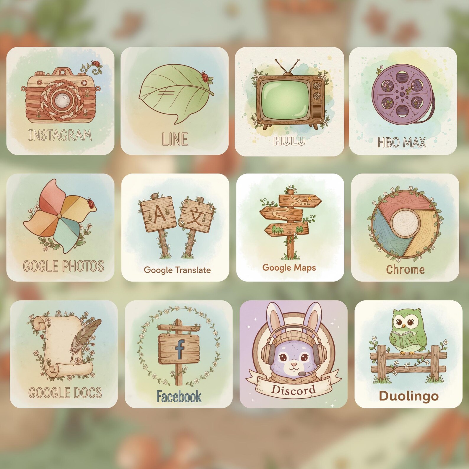 Cozy Handmade Farming App Icons IOS & Widgets and Wallpapers, Desktop ...