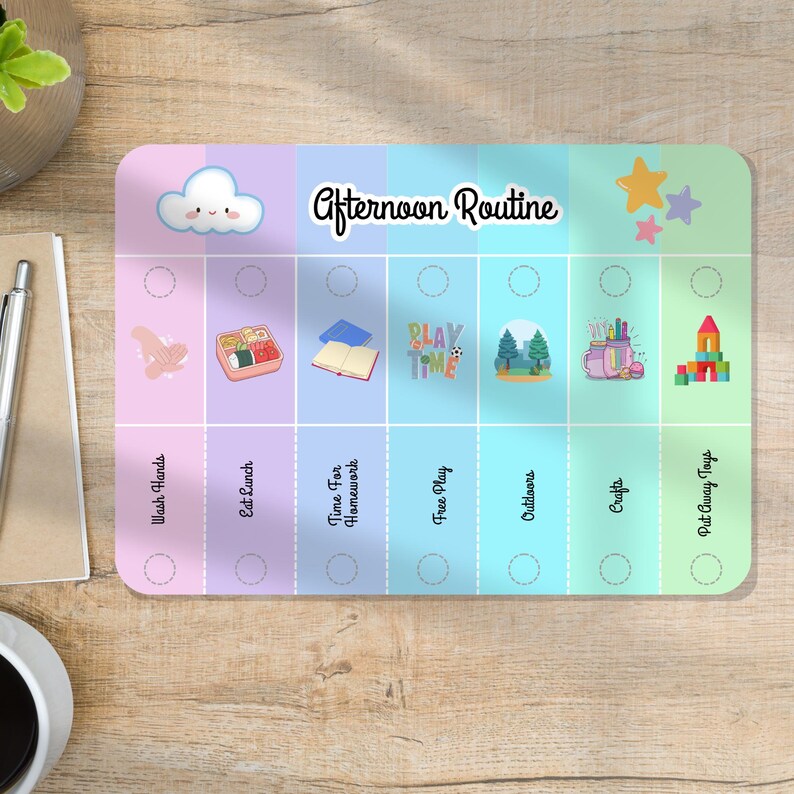 Routine Flip Chart, Kids Routine Chart, Morning Afternoon Bedtime ...