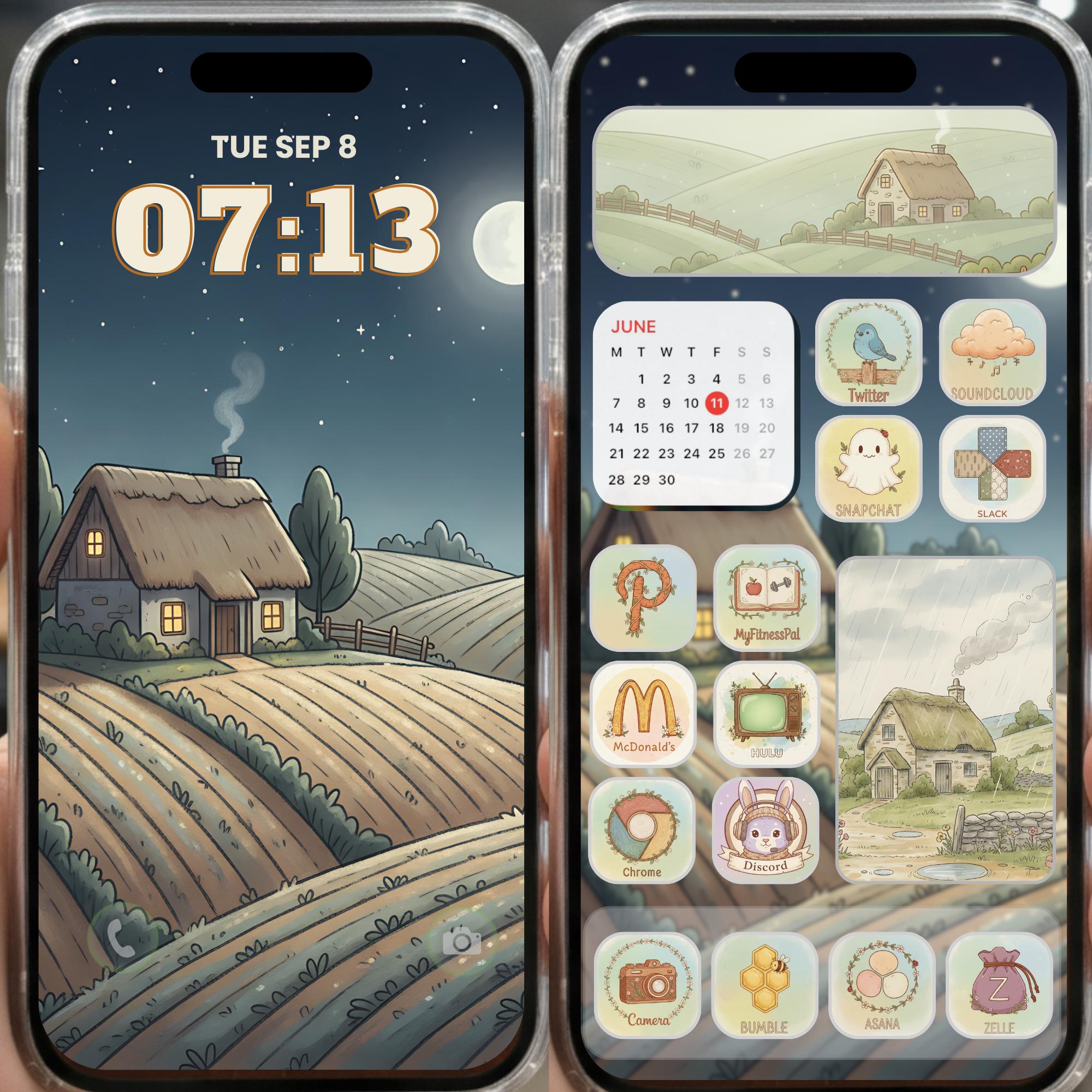 Cozy Handmade Farming App Icons IOS & Widgets and Wallpapers, Desktop ...