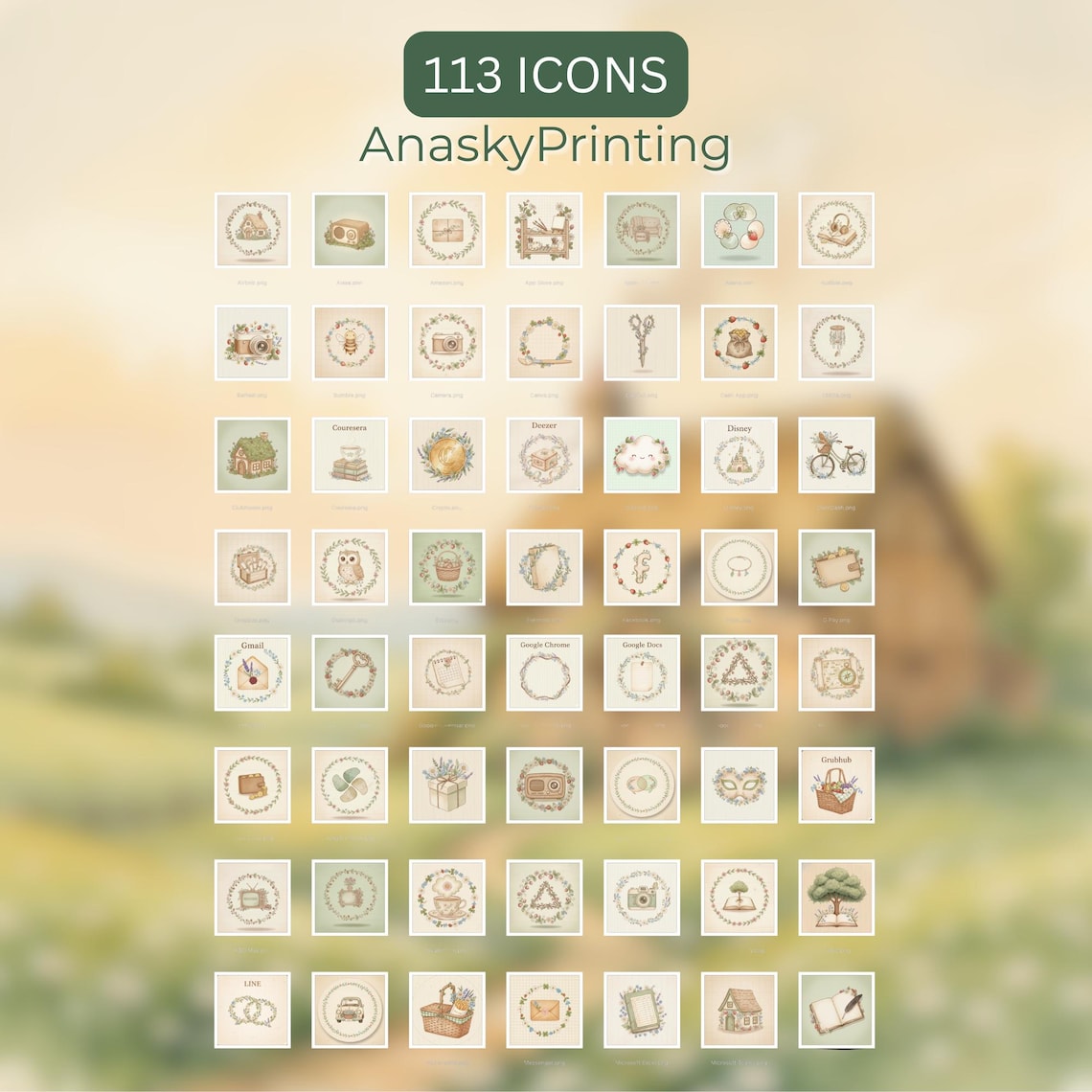 Aesthetic Cottagecore App Icons IOS & Widgets and Wallpapers, Aesthetic ...