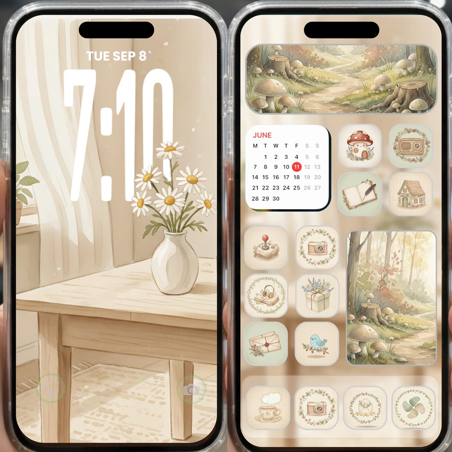 Aesthetic Cottagecore App Icons IOS & Widgets and Wallpapers, Aesthetic ...