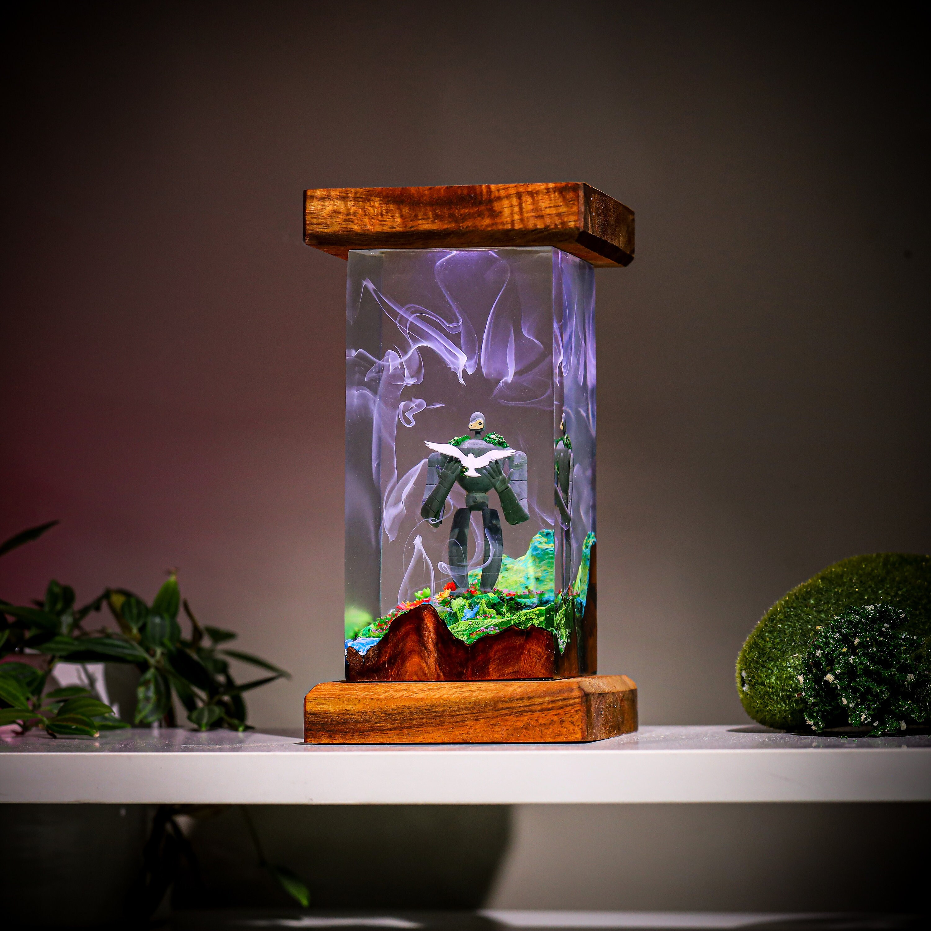 Custom La.pu.ta Robot Epoxy Lamp, Anime Resin Diorama Lamp, Custom ...