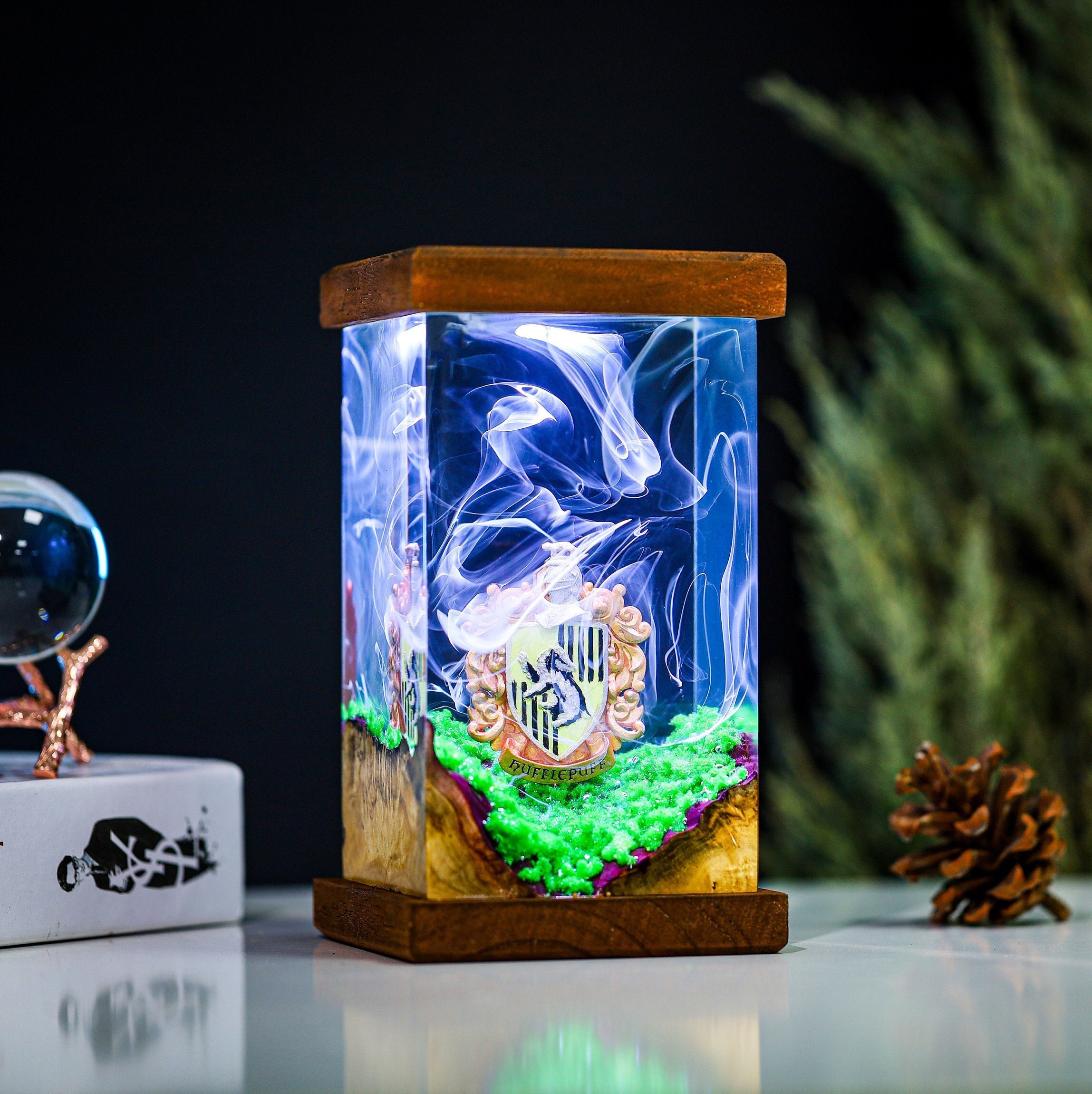 Hogwarts Houses Epoxy Lamp, Harry Potter Night Light, Wizarding School ...