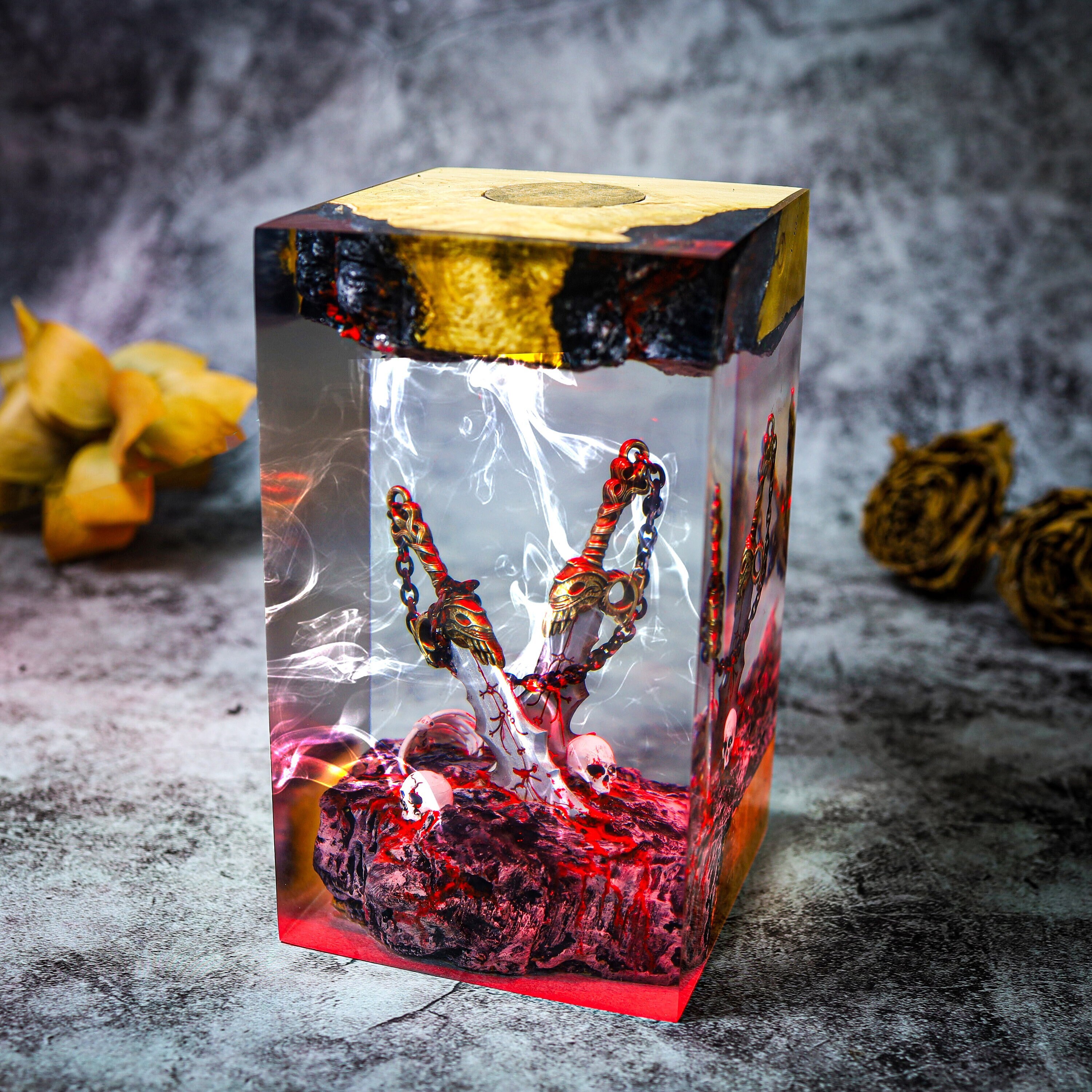 Kratos God of War Epoxy Lamp, Blade of Chaos Night Light, God of War ...