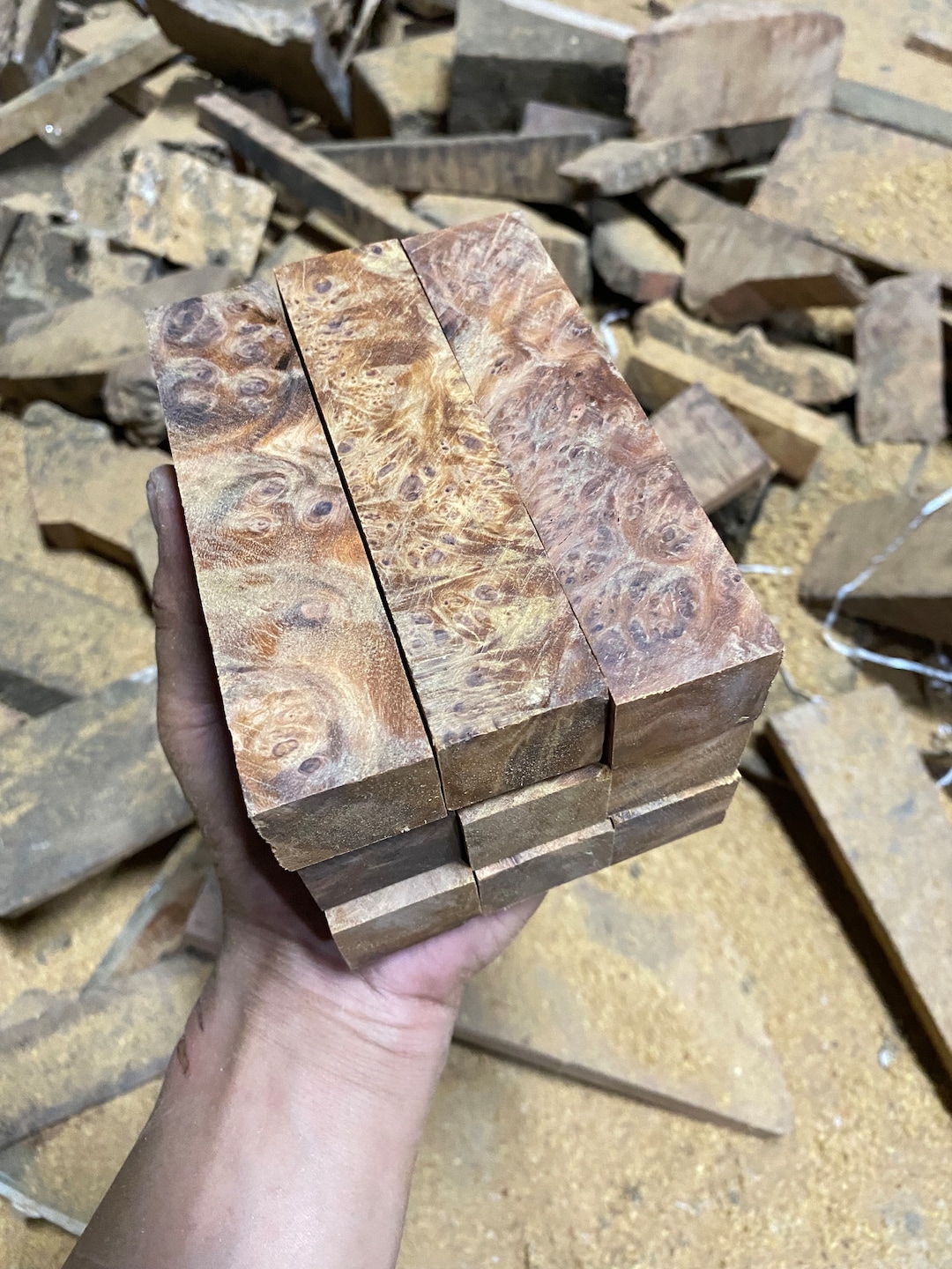 Set 9 Amboyna Burl Knife Handle Amboyna Burl Wood Pen Making Stable ...