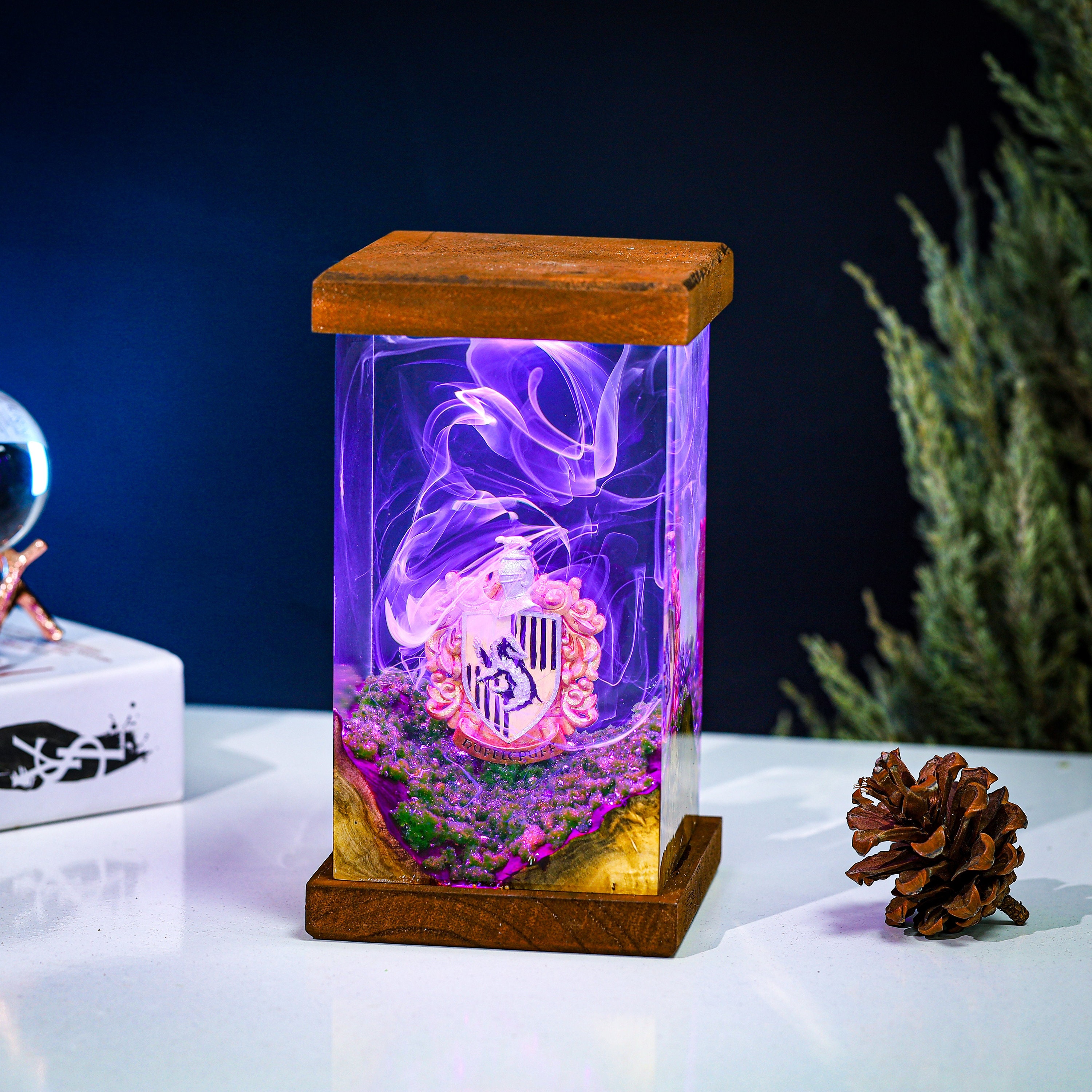 Hogwarts Houses Epoxy Lamp, Harry Potter Night Light, Wizarding School ...