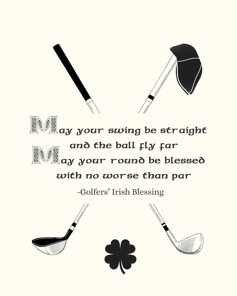 Golfers' Irish Blessing in Black - Digital Download - Etsy