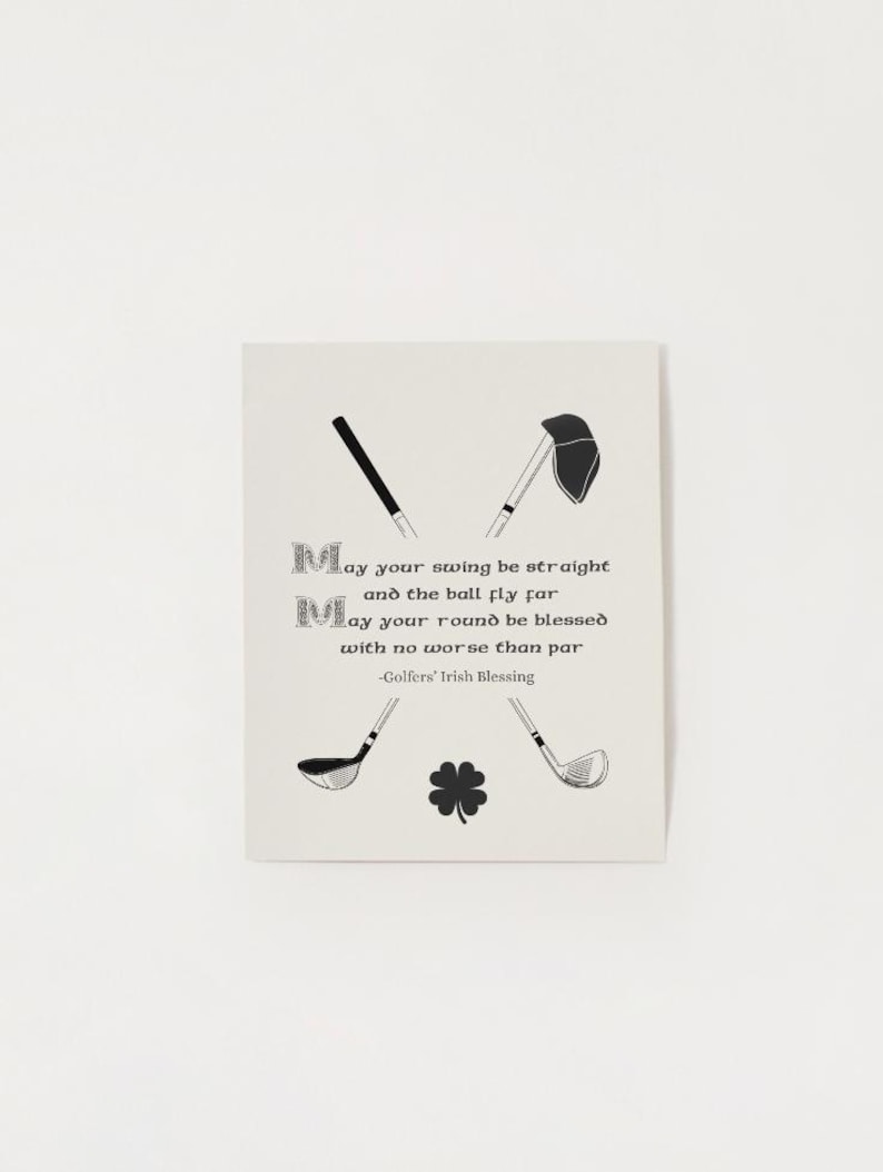 Golfers' Irish Blessing in Black - Digital Download - Etsy