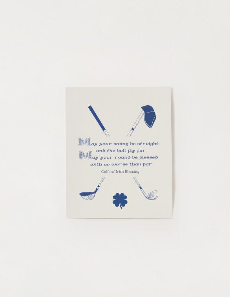 Golfers' Irish Blessing in Blue - Digital Download - Etsy