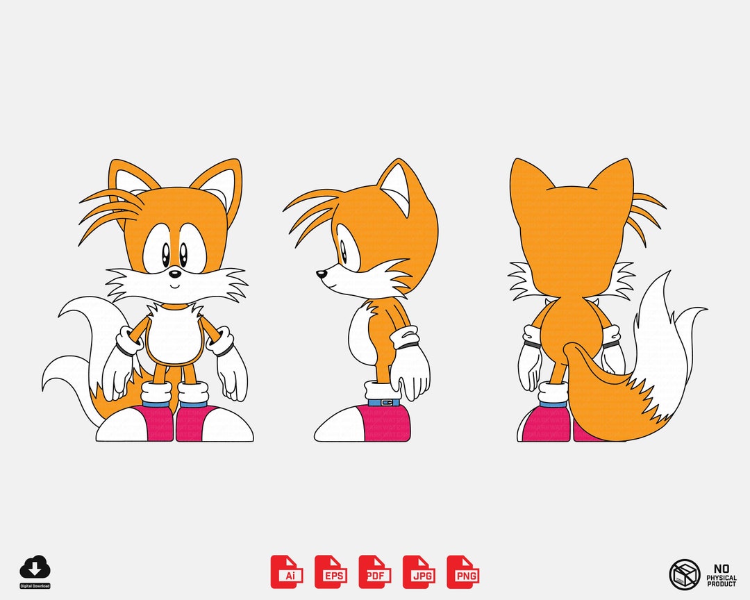 Classic Tails Vector ai, Eps, PDF and Image jpg, Png - Etsy