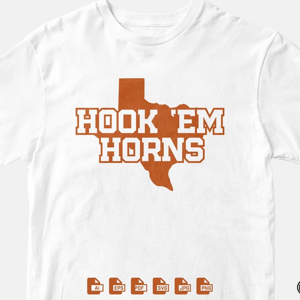 Hook Em Horns Png - Etsy