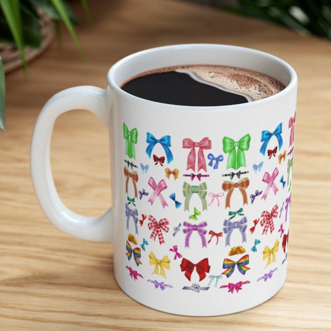 Bow Design Coffee Mug, Trendy Style Mug, Modern Design Mug, Cool Mug ...