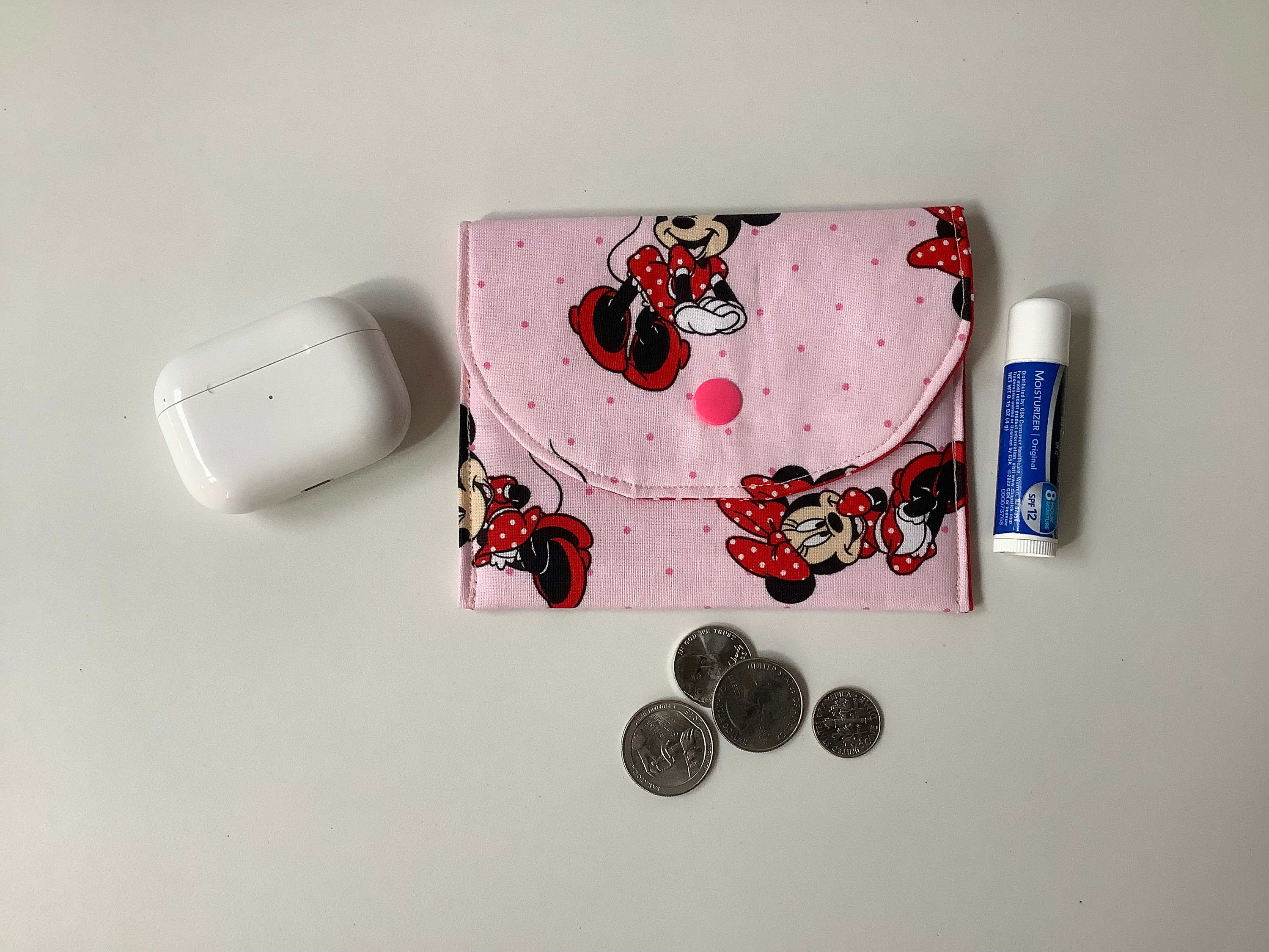 Disney Pouch, Mini Mouse Pouch, Disney Small Wallet, Handmade, Coin ...