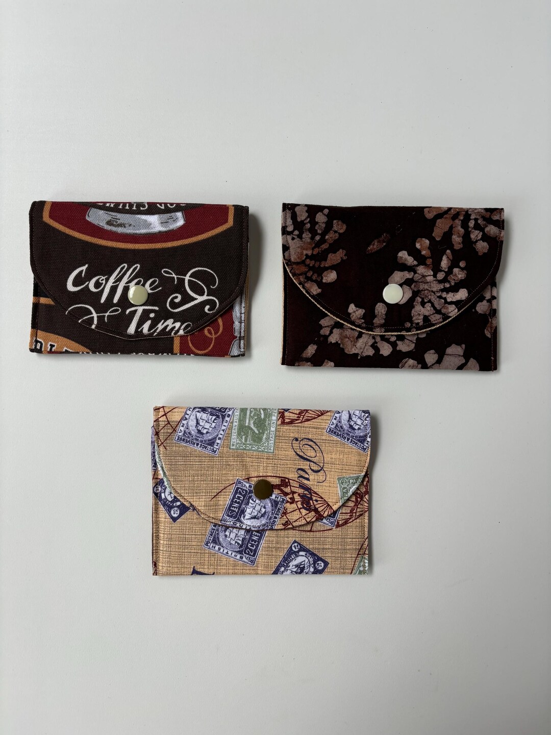 Handmade Snap Wallet: Fabric Coin Pouch, ID & Credit Card Holder - Etsy