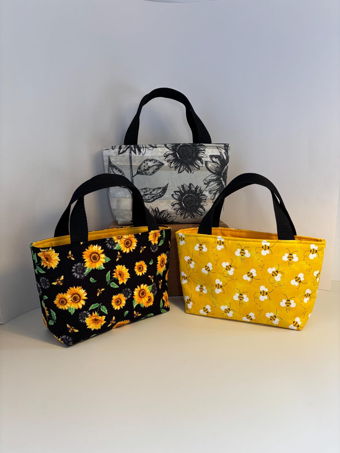 Mini Tote, Gift Bag, Handmade, Small Bag, Reusable Bag, Reusable Tote ...