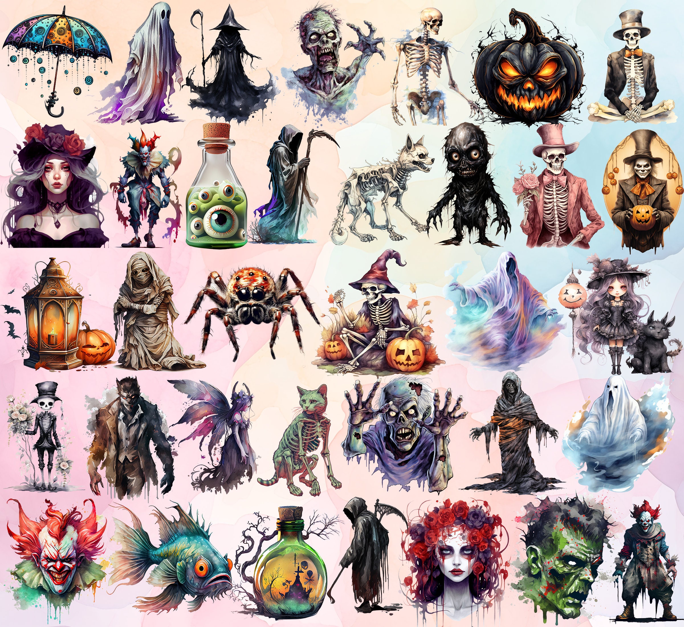 500 Halloween Clipart PNG Mega Bundle Halloween PNG - Etsy