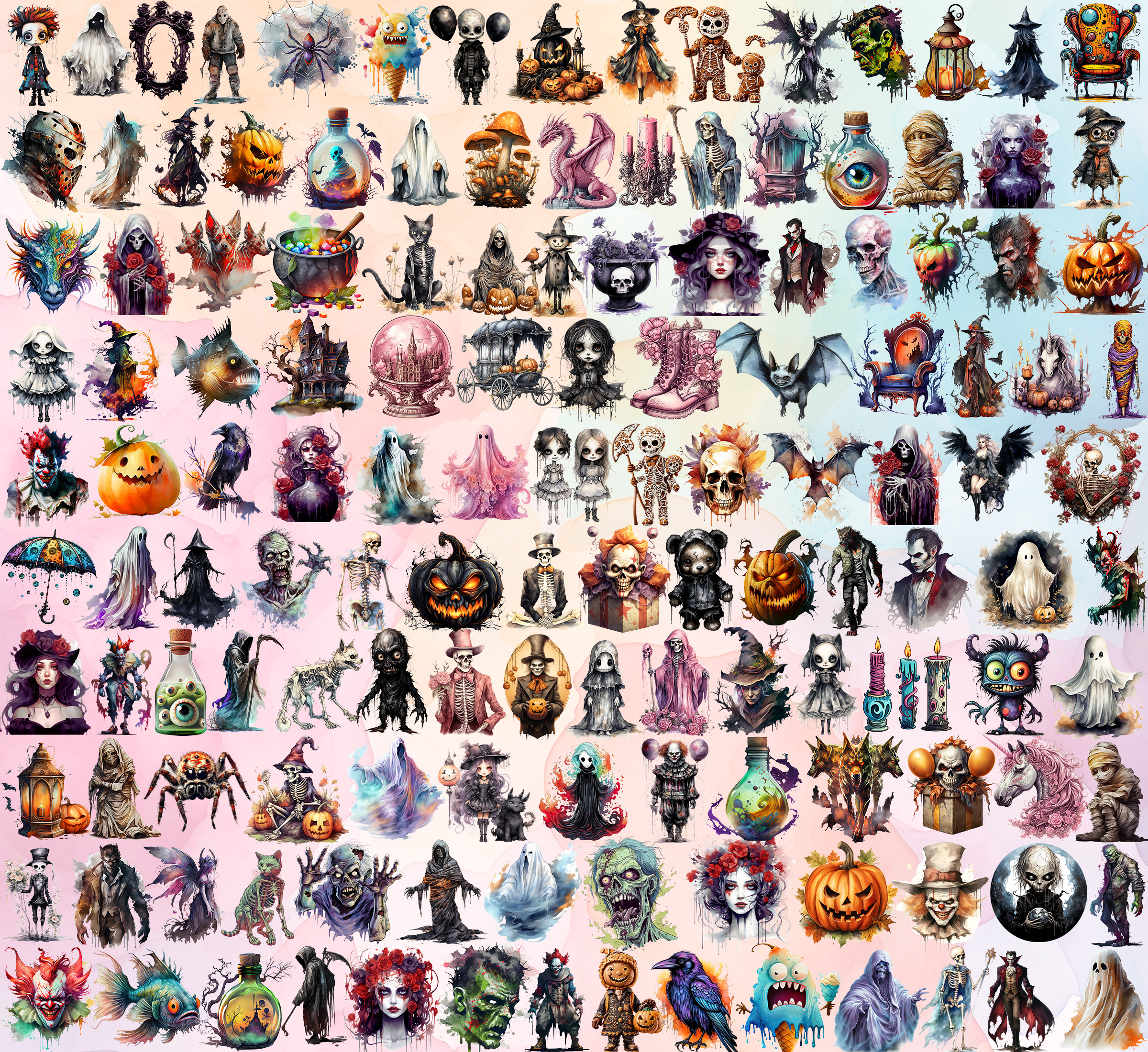 500 Halloween Clipart PNG Mega Bundle Halloween PNG - Etsy