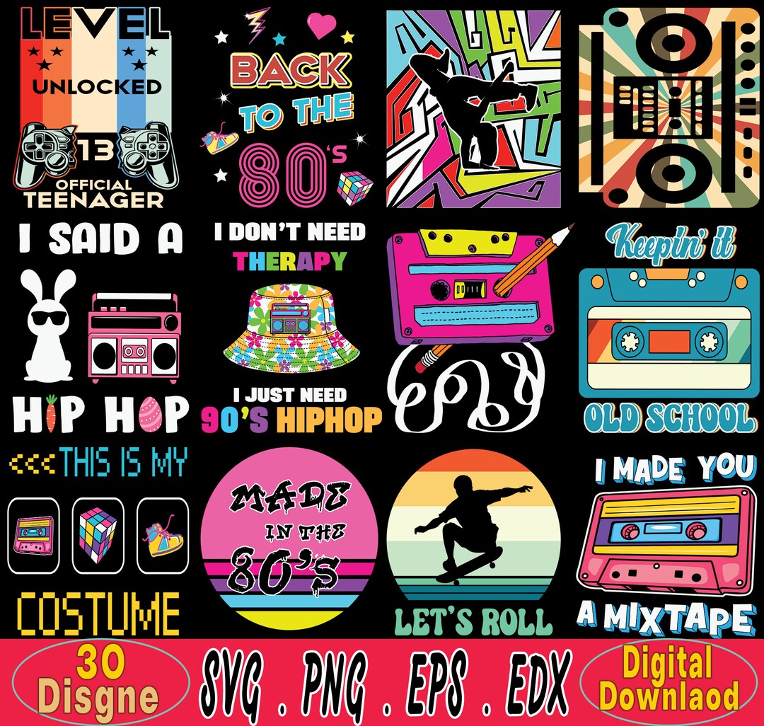90's Hip Hop Svg Music SVG Music Notes SVG Music Love - Etsy Australia