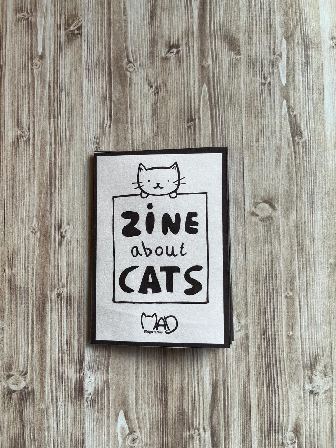 DIY Printable Cat Zine – Black & White Mini Zine to Print, Fold, Color ...