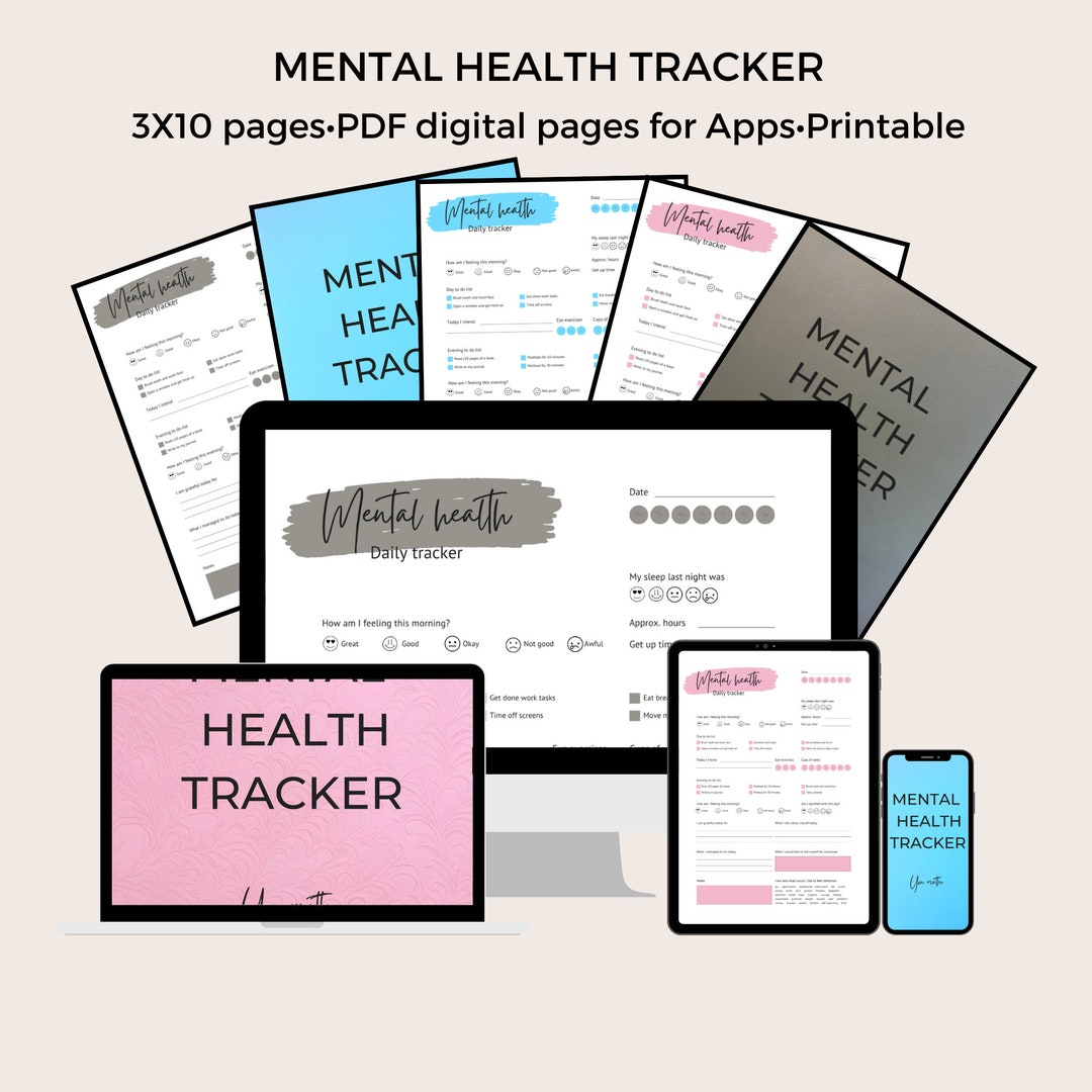 Mental Health Daily Tracker, Wellbeing Tracker, Mental Illness Helper ...