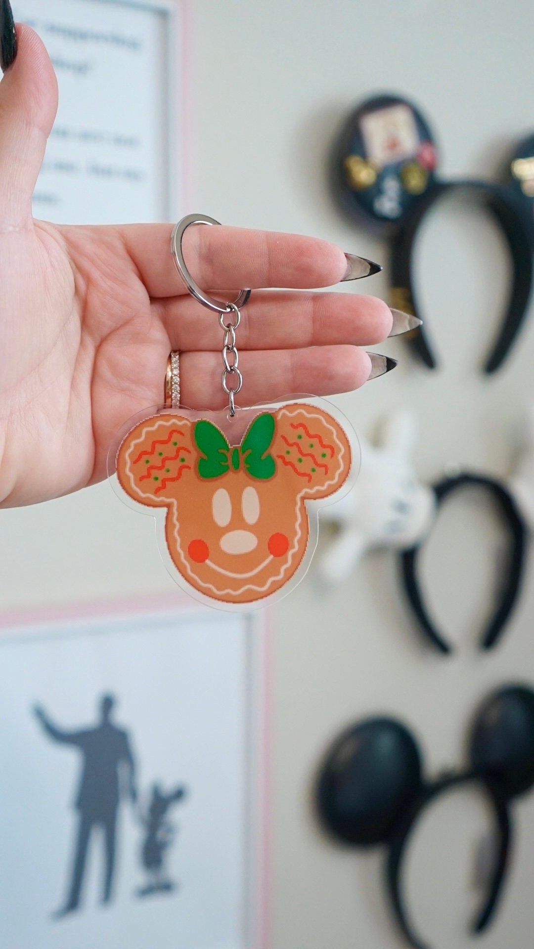 Minnie Gingerbread Keychain Minnie Keychain Minnie Bag Charm Keychain ...